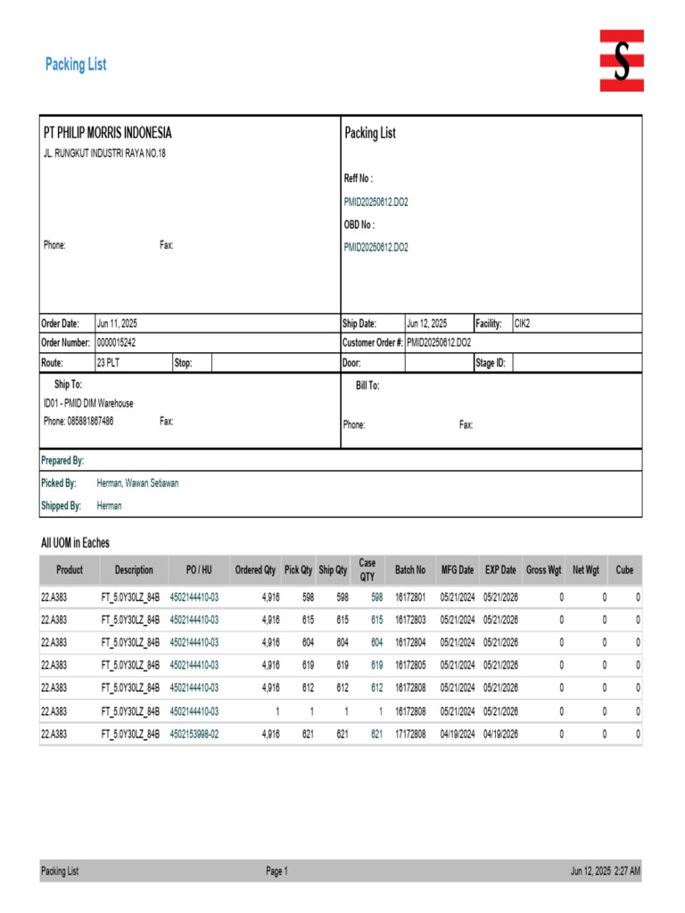 OPS Packing List - 2025-06-12T092740.097 | PDF