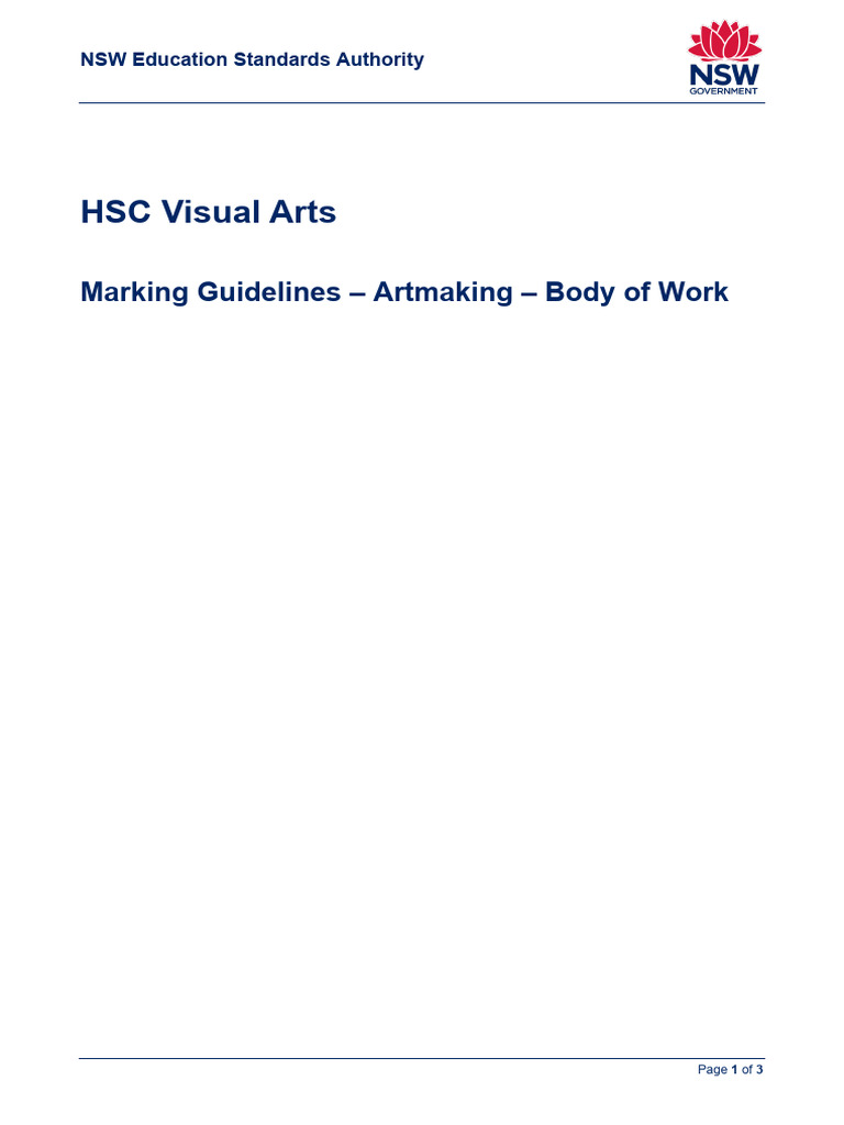 HSC Visual Arts 2024 Marking Guidelines | PDF