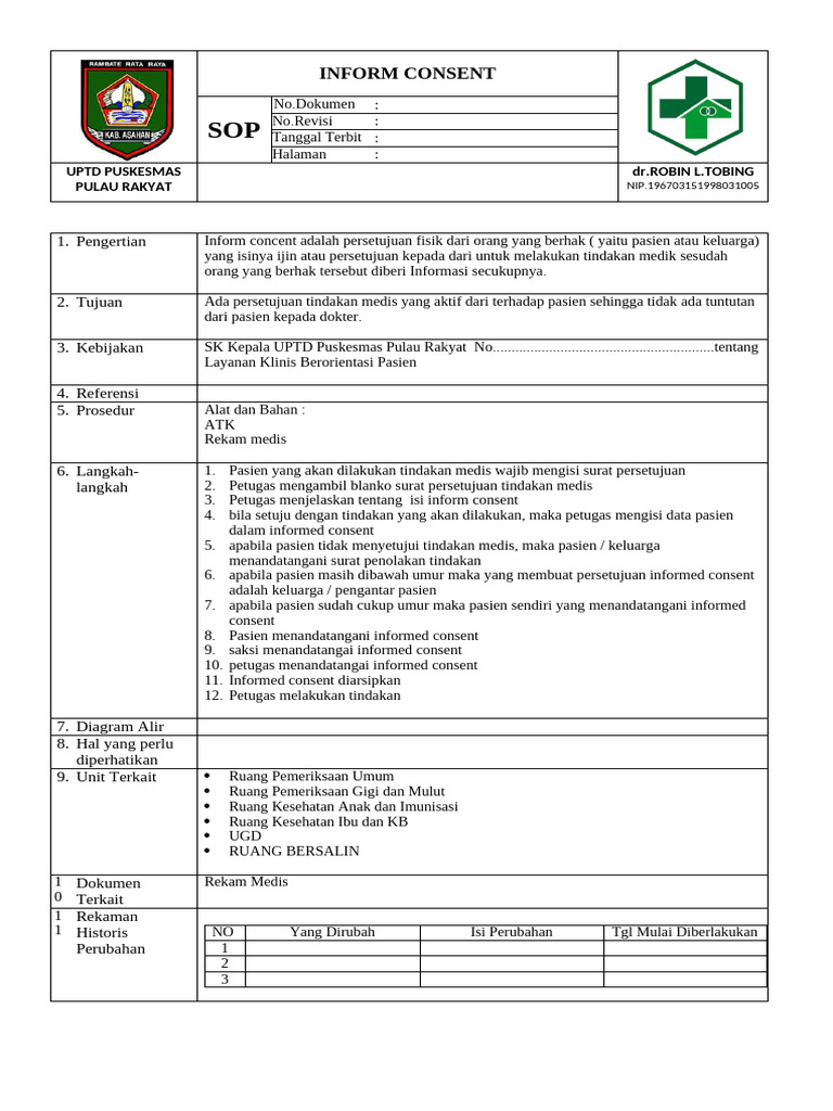 Sop Inform Consent | PDF