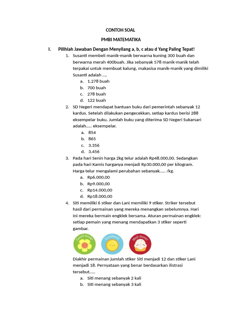 Soal Pmbi 1 | PDF