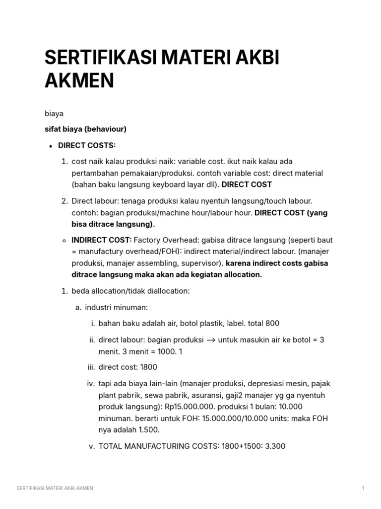 Materi Akbi Akmen Sertifikasi | PDF