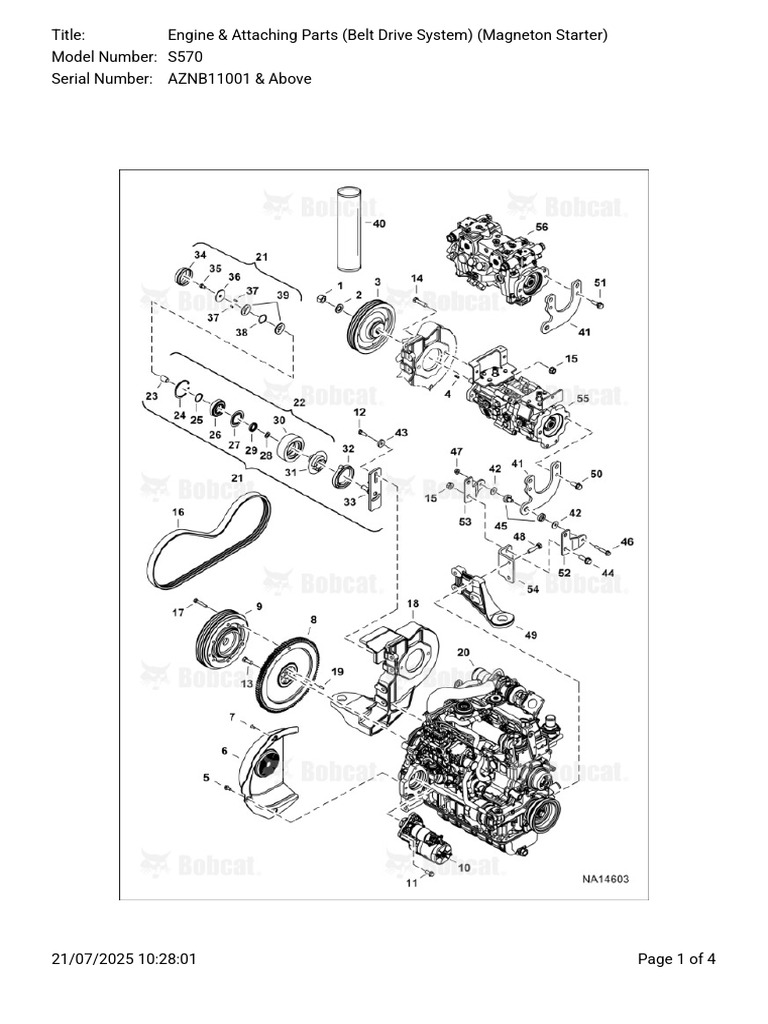 Engine & Attaching Parts (Belt Drive System) (Magneton Starter) - S570 ...
