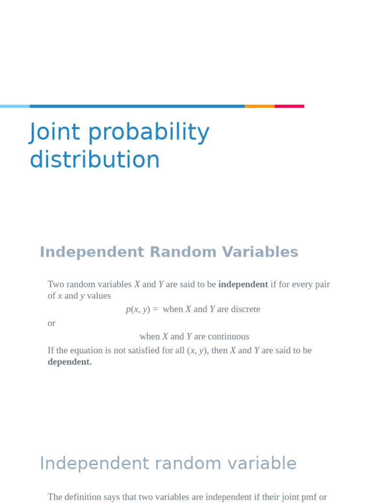 Joint Probability Distributioncontinuation | PDF | Probability Distribution | Probability ...