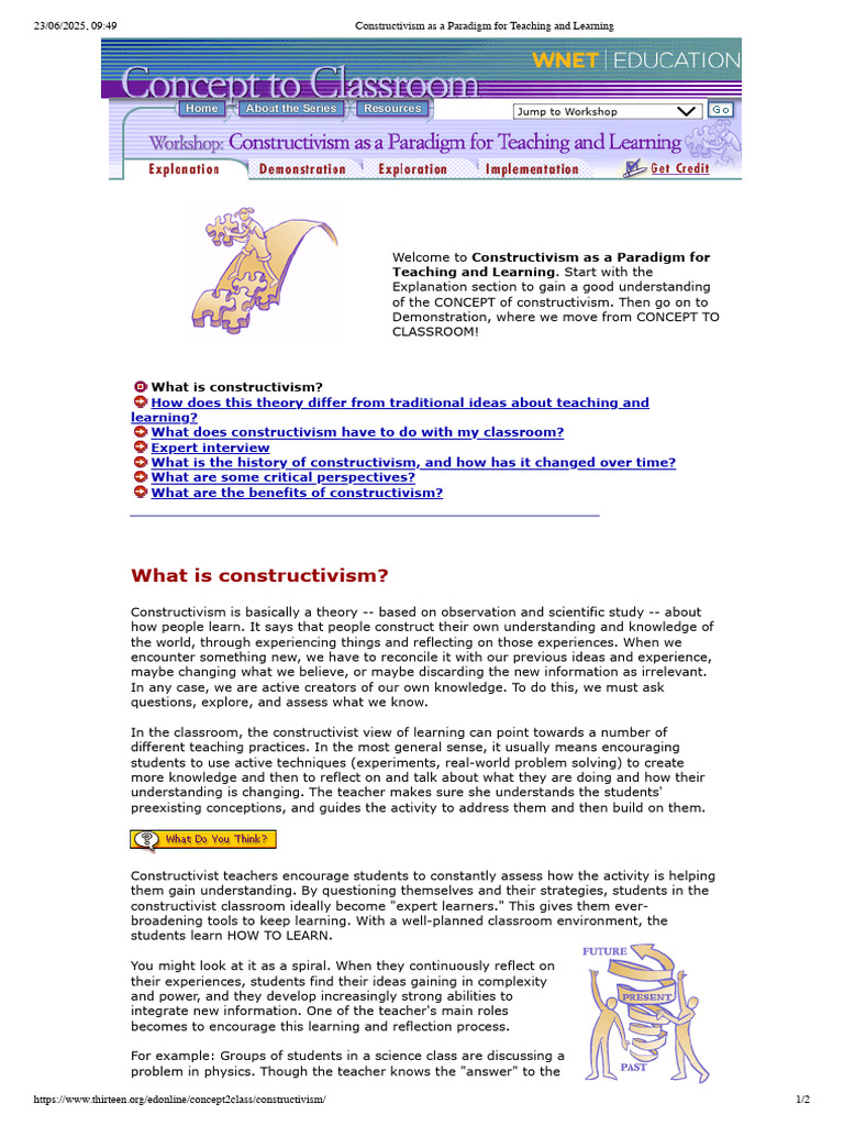 Constructivism As A Paradigm For Teaching and Learning | PDF ...