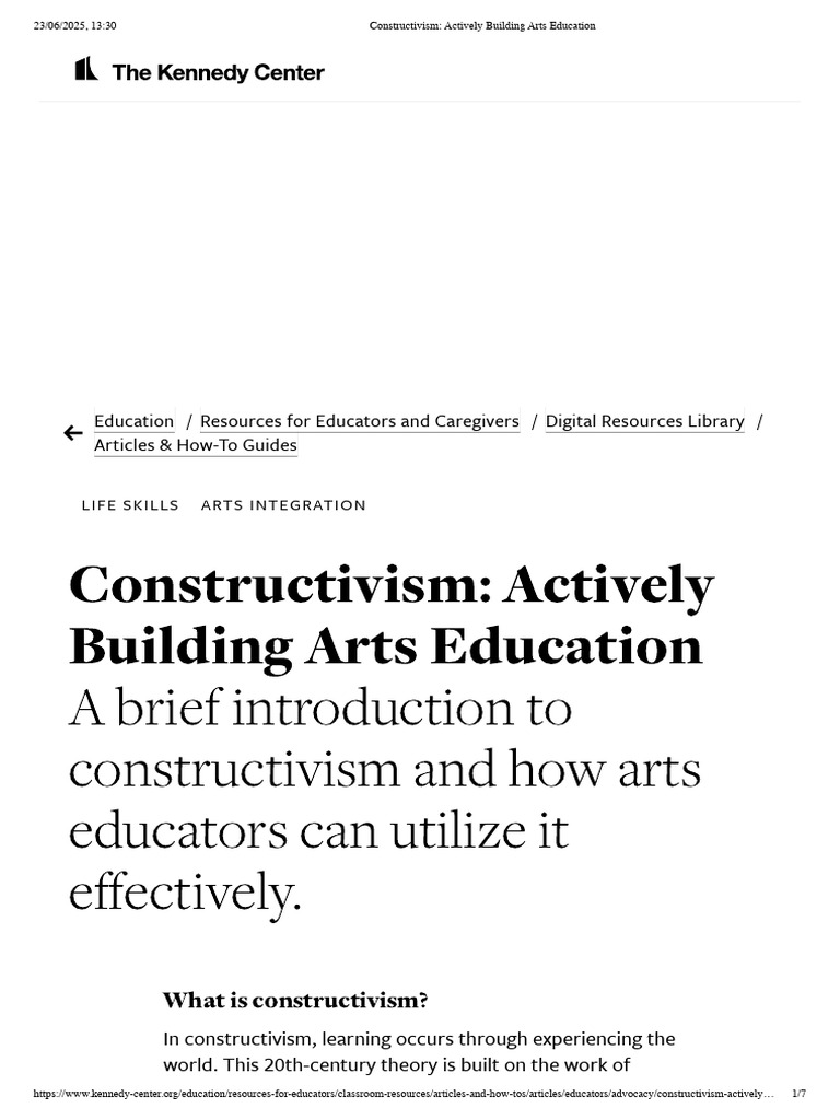 Constructivism - Actively Building Arts Education | PDF | Constructivism (Philosophy Of ...