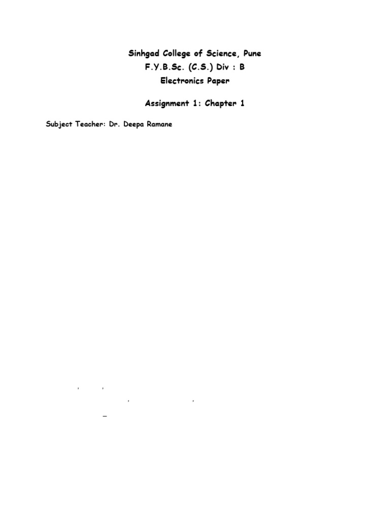FYCS B Div E2 Chpater 1 Assignmnet Sem2 | PDF