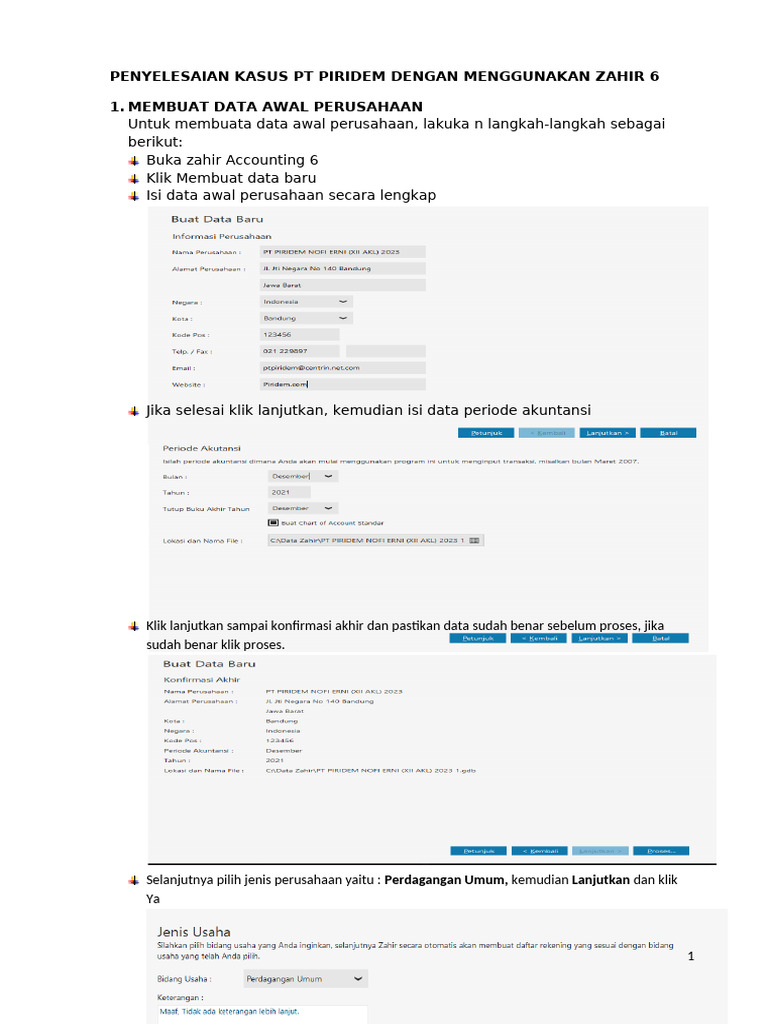Penyelesaian Kasus PT Piridem Dengan Menggunakan Zahir 6 | PDF