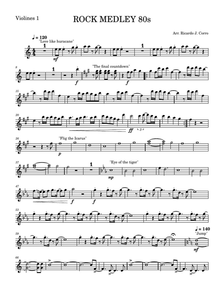 Rock Medley 80s-Violines - 1 | PDF