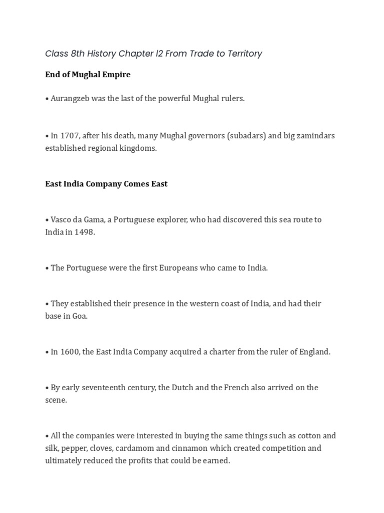 Class 8th History Chapter 2nd Notes | PDF