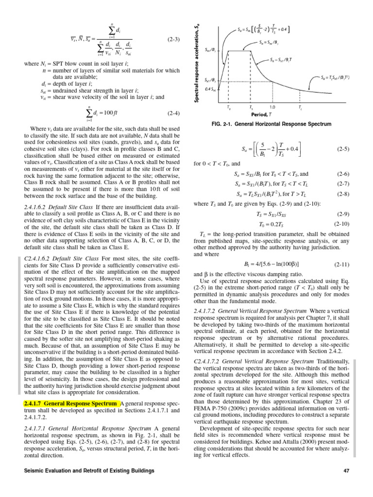 ASCE - SEI 41-13 - Section 2.4.1.7 - General Response Spectrum | PDF | Mechanical Engineering ...