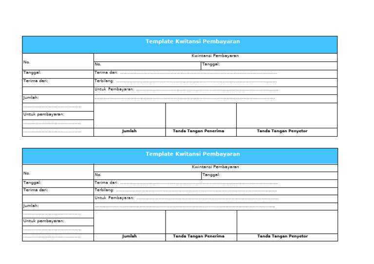 Template Kwitansi Rumah Sakit | PDF