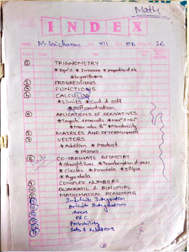 SCM Maths Short Notes | PDF