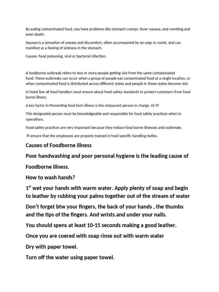 By Eating Contaminated Food | PDF | Foodborne Illness | Hand Washing