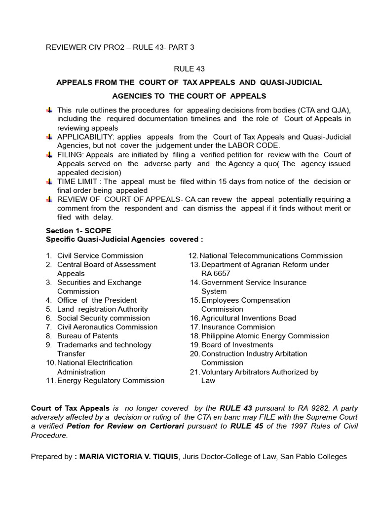 Court of Tax Appeals Appeal Process | PDF | Appeal | Public Law