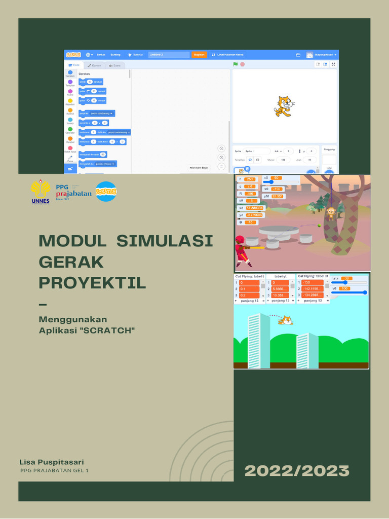 Modul Simulasi Scratch Gerak Parabola | PDF