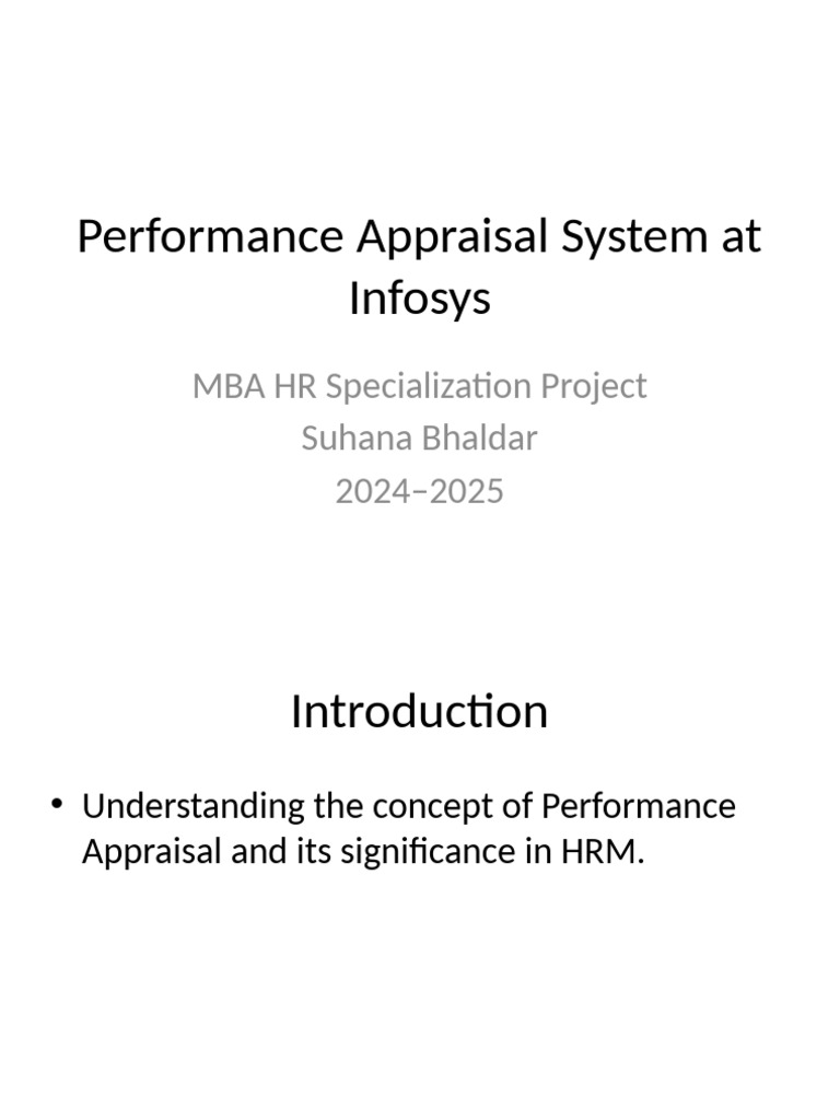 Infosys Performance Appraisal 2025 Review | PDF