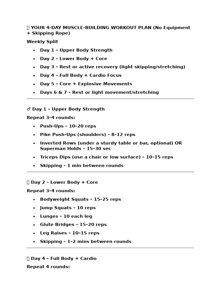Work Out Plan | PDF