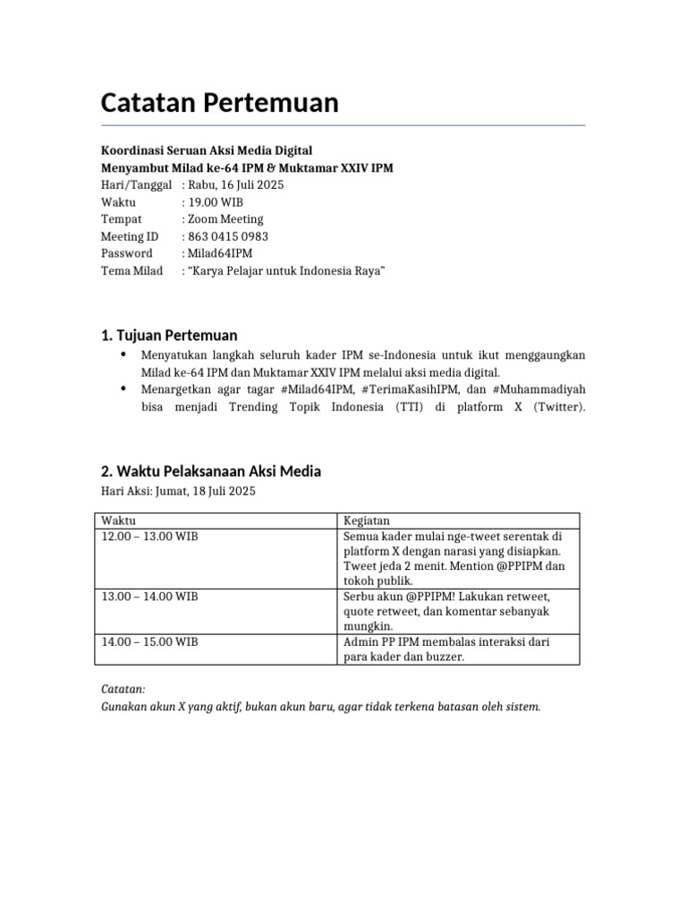 Milad ke-64 IPM: Aksi Media Digital | PDF