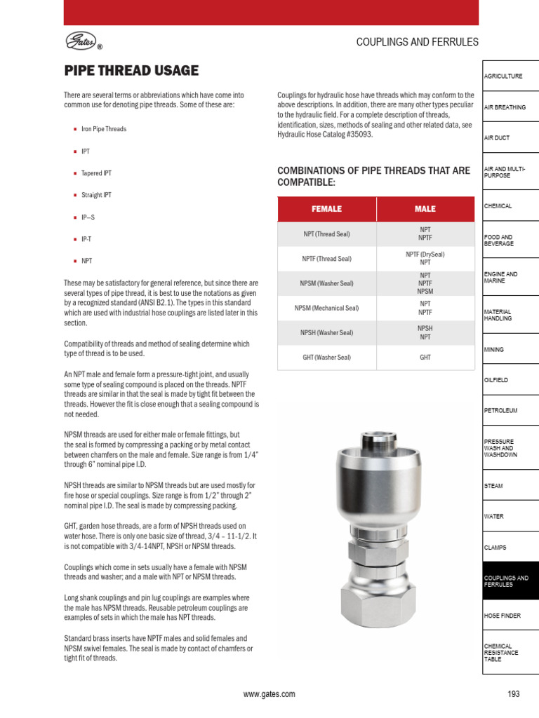FICHA TECNICA COUPLINGS AND FERRULES Gate | PDF | Pipe (Fluid ...