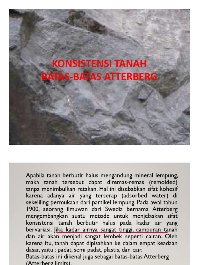 Batas Atterberg dan Konsistensi Tanah | PDF