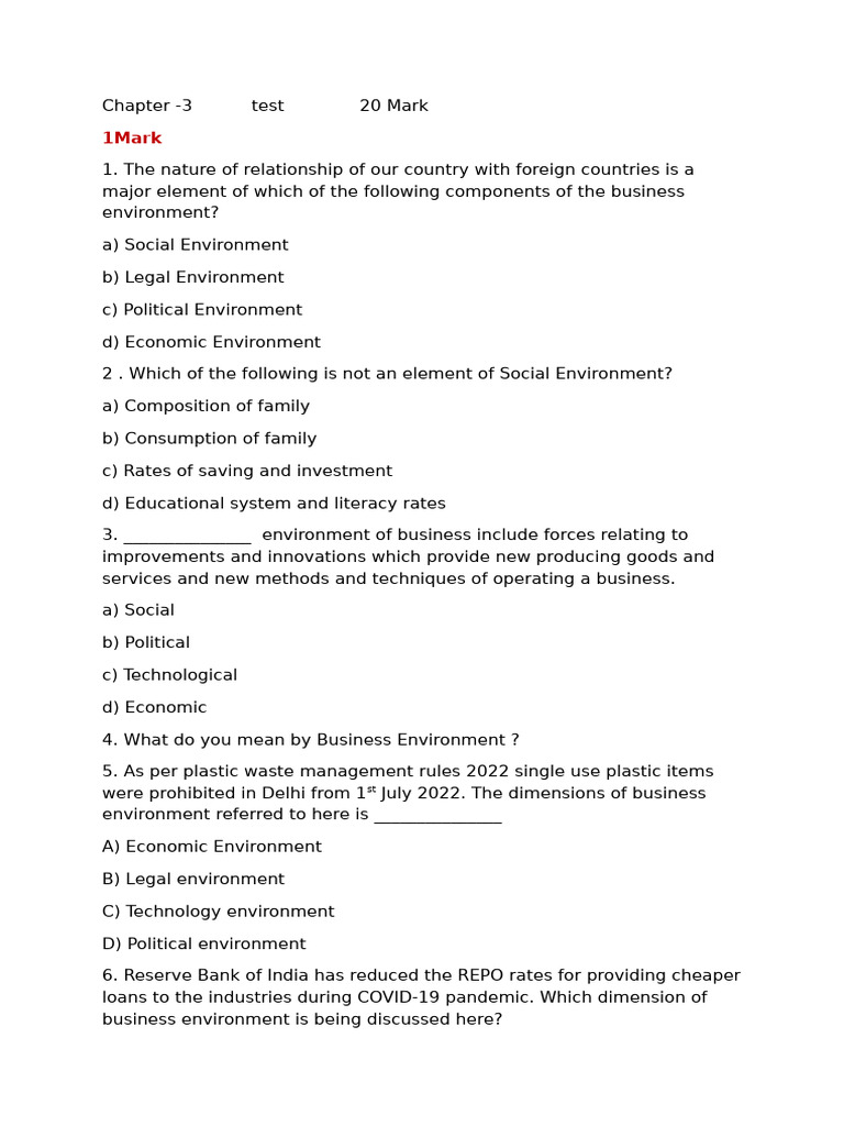 Chapter 3 Test | PDF