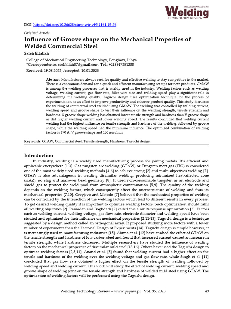 1161 Article+Text 3014 1 2 20220822 | PDF | Welding | Construction