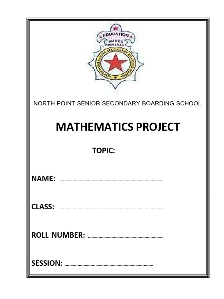Cover Page Mathematics Project | PDF