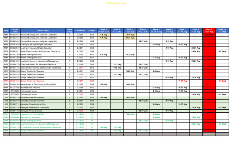 Tbs Postgrad Timetable Sem 2 2025 | PDF | Economies | Business Economics