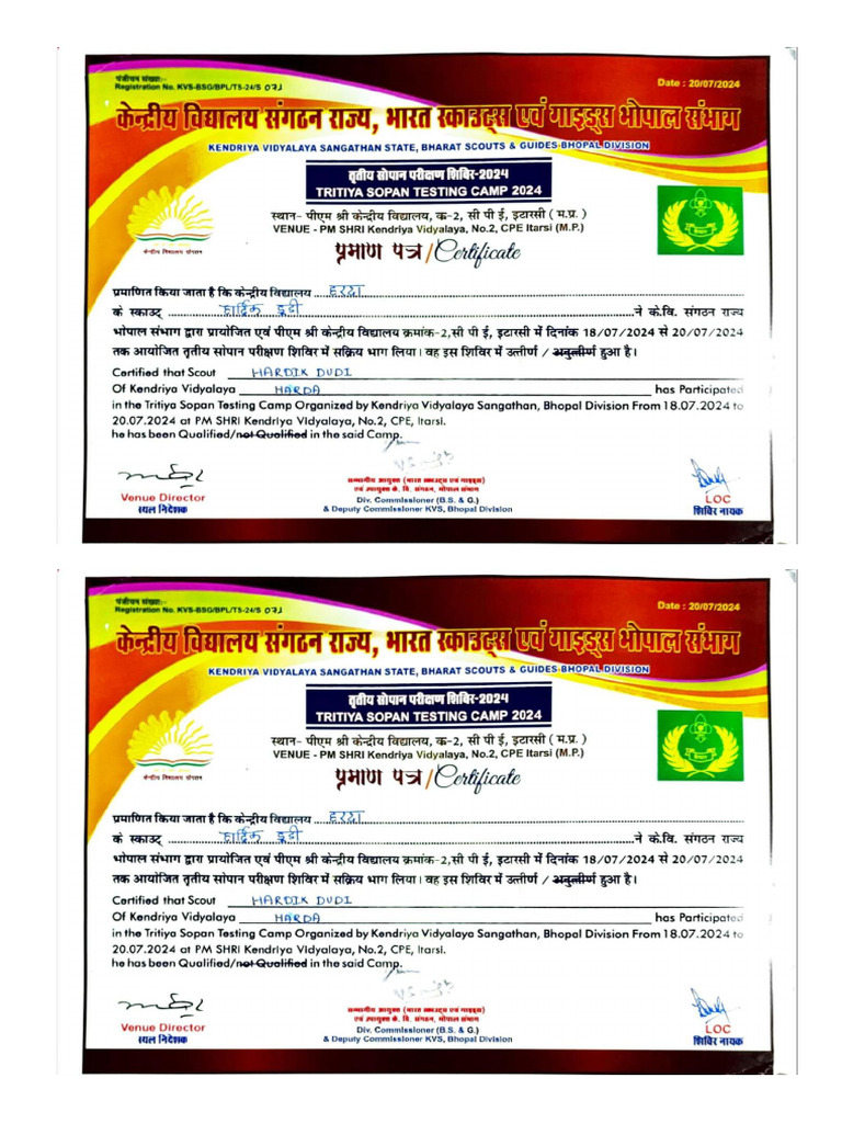 Hardik Certificate | PDF