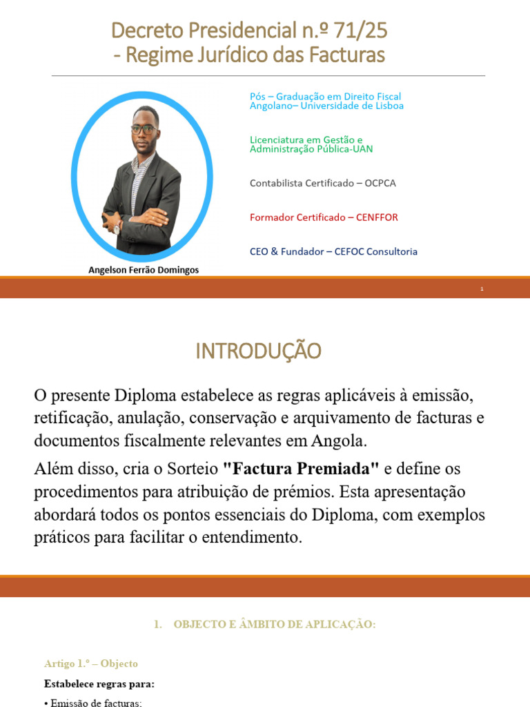 Regras de Emissão de Facturas em Angola | PDF | Imposto sobre Valor ...