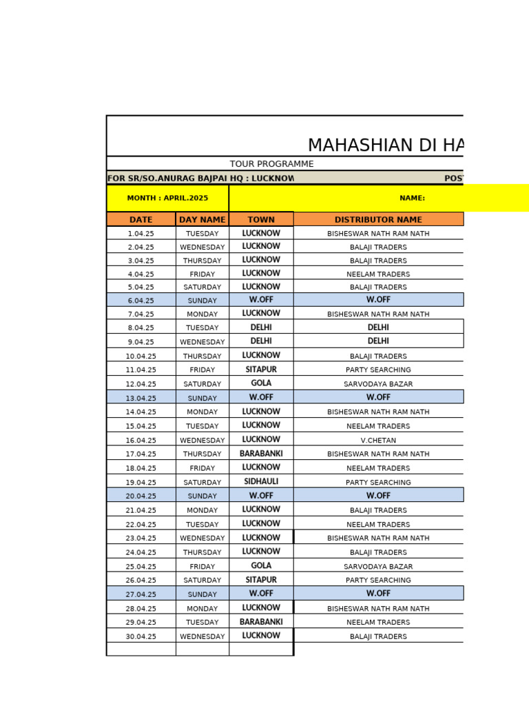 Tour Prog. May25 | PDF