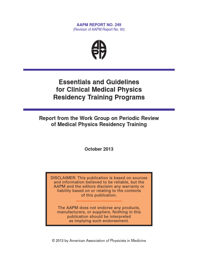 RPT 249 | PDF | Medical Physics | Medical Imaging