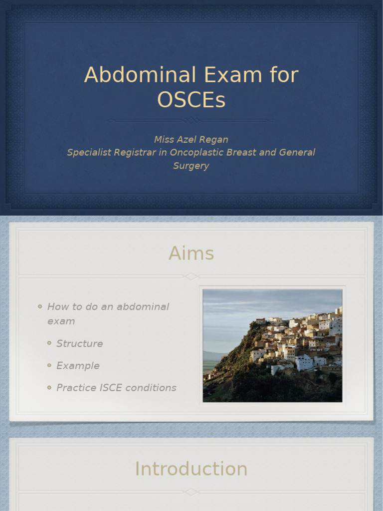 Abdominal Exam Techniques for OSCEs | PDF | Abdomen | Clinical Medicine