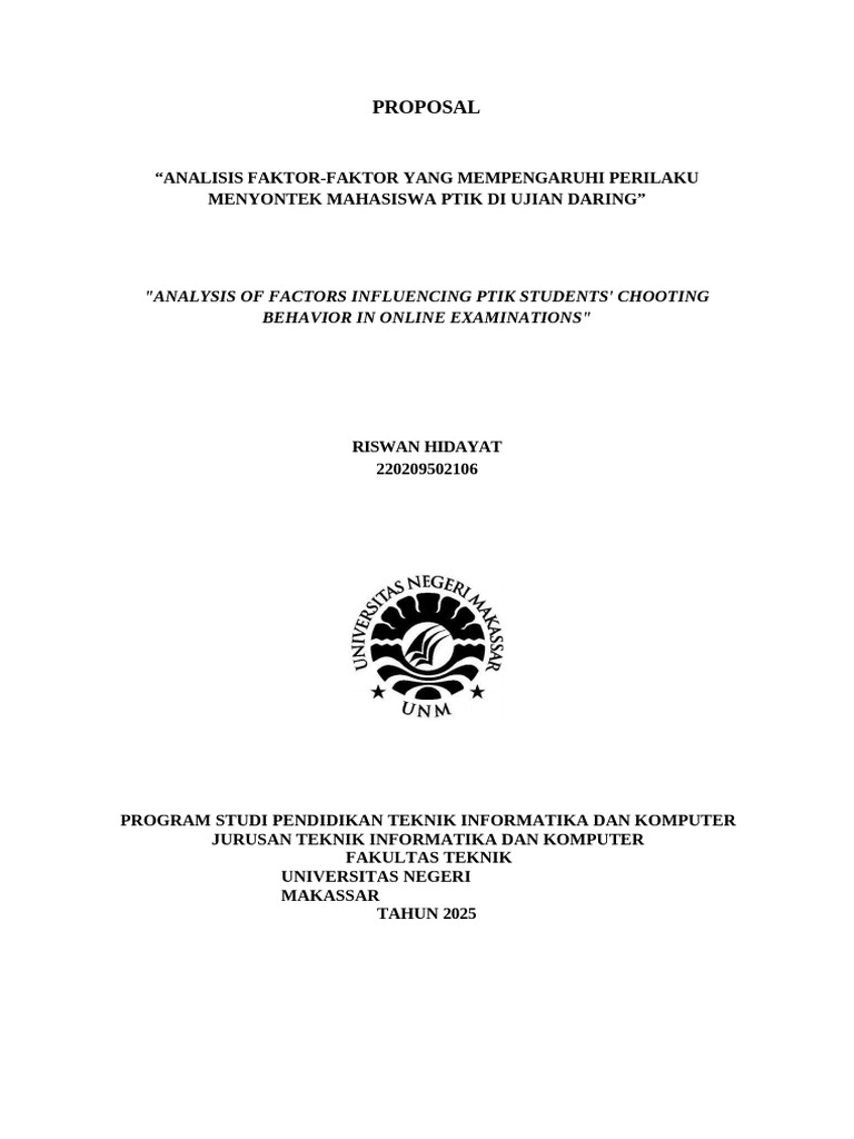 Analisis Menyontek Mahasiswa PTIK | PDF