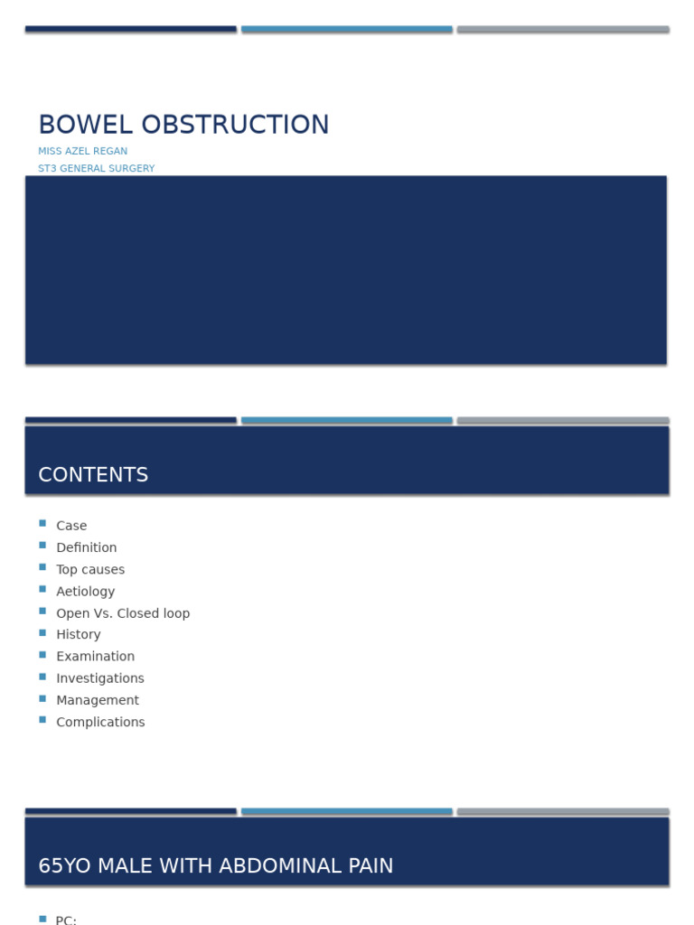 Bowel Obstruction For Foundation Doctors | PDF | Gastroenterology ...