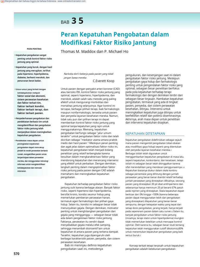 Kepatuhan Pengobatan dan Risiko Jantung | PDF