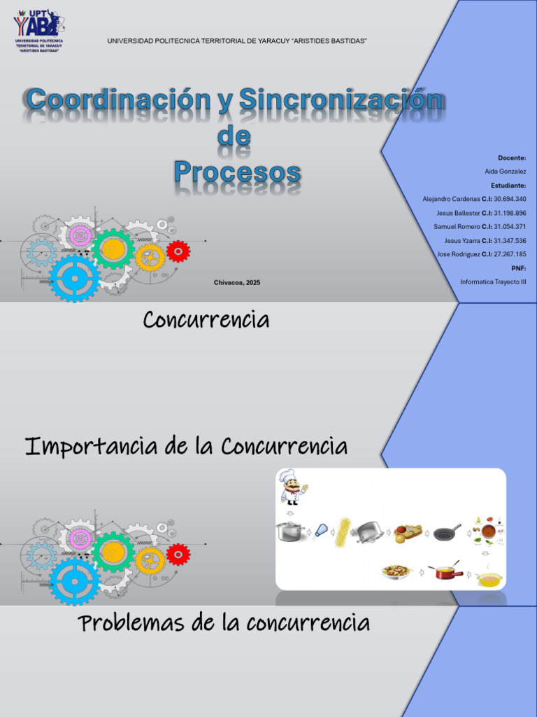 Coordinacion y Sincronizacion de Procesos | PDF | Hilo (Computación) | Proceso (Computación)
