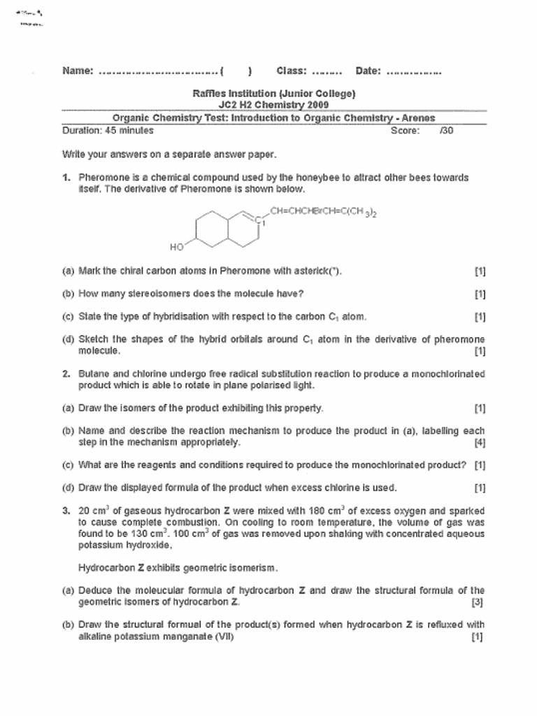 Org Chem Test | PDF
