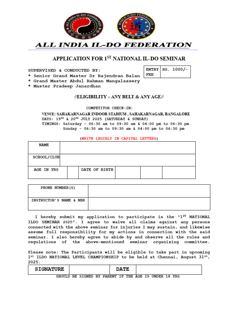 ENTRY FORM - 1st ILDO SEMINAR | PDF