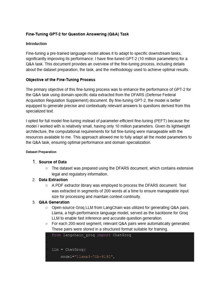 Fine-Tuning GPT-2 for Q&A Tasks | PDF | Computer Science ...