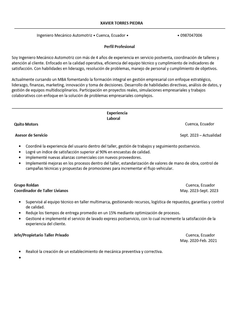 CV Xavier Torres Harvard | PDF | Logística | Economias