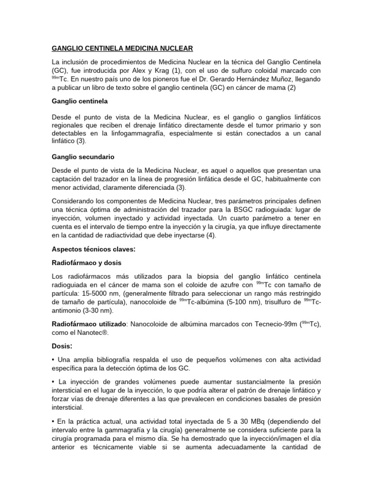 Ganglio Centinela Medicina Nuclear | PDF | Especialidades Medicas