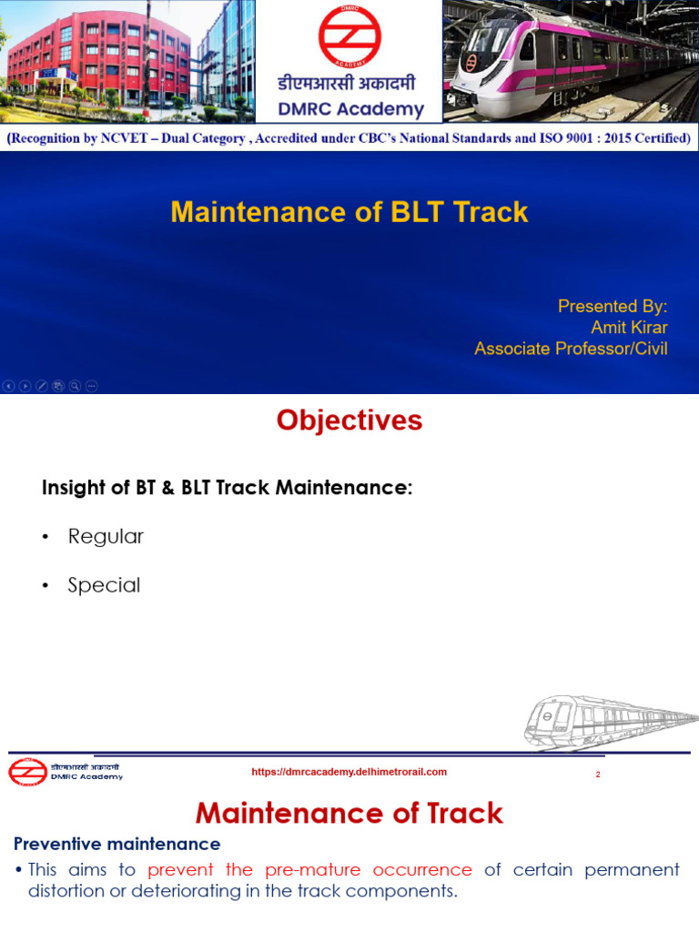 Maintenance of BLT Track by AP | PDF | Scaffolding | Mechanical Engineering