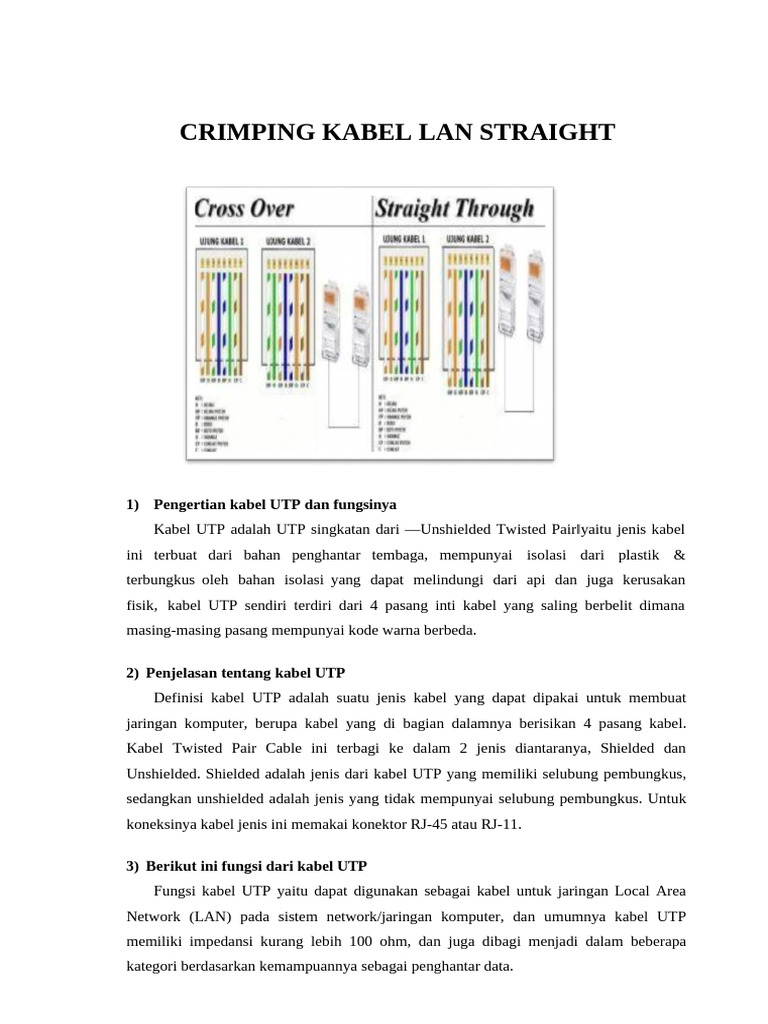 Panduan Crimping Kabel LAN Straight | PDF