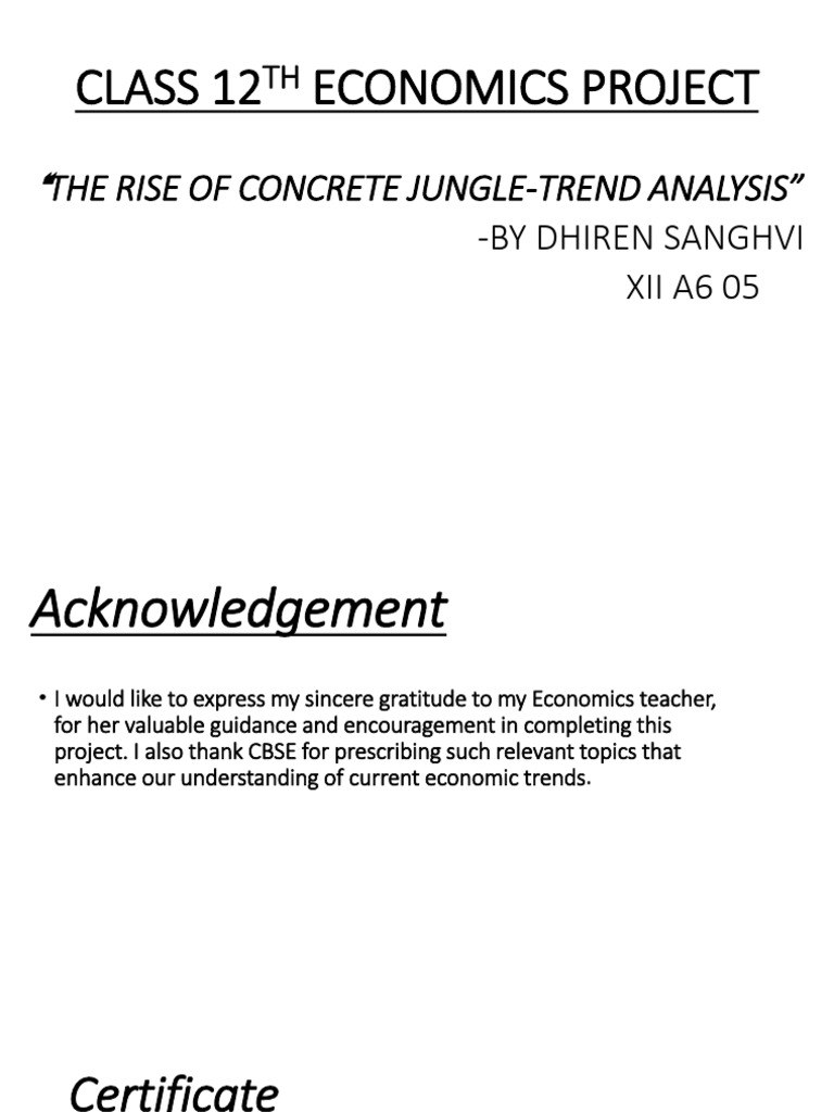 Class 12th Economics Project Final | PDF | Cost Of Living | Urbanization