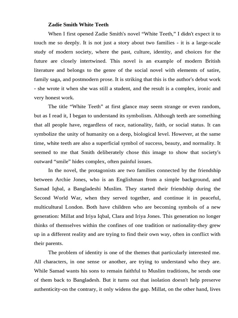 Zadie Smith White Teeth | PDF