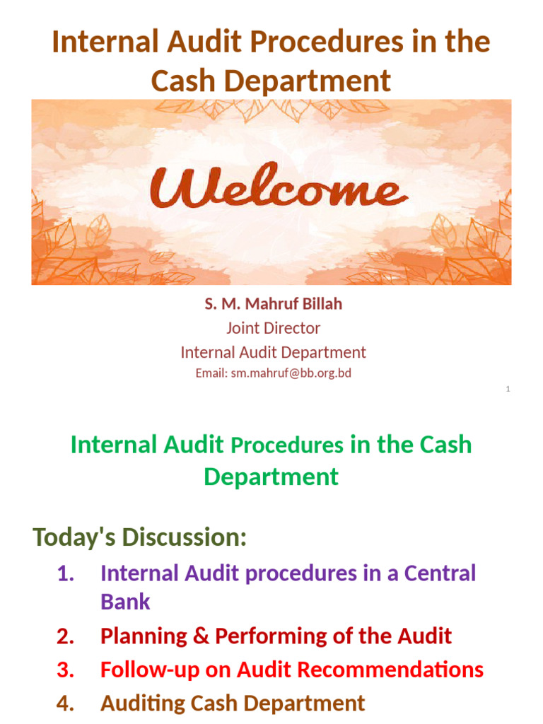 Internal Audit Procedures in The Cash Department | PDF | Audit ...