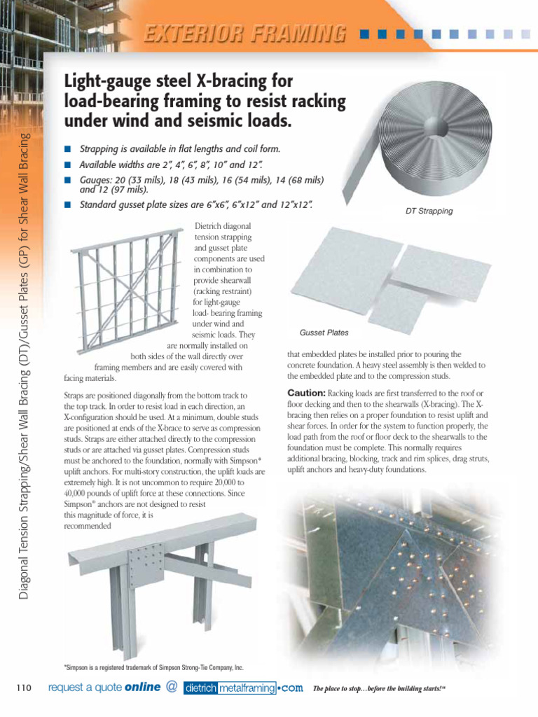 Dietrich Diagonal Strapping | PDF | Framing (Construction) | Structural ...