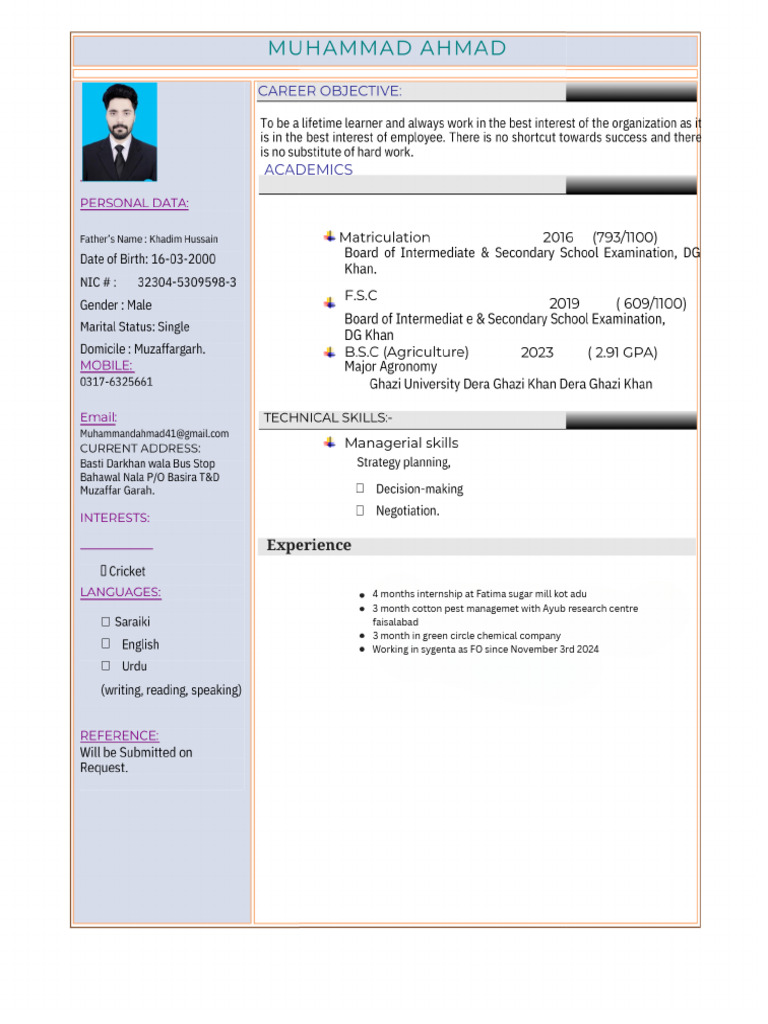 Working in Sygenta As FO Since November 3rd 2024 | PDF