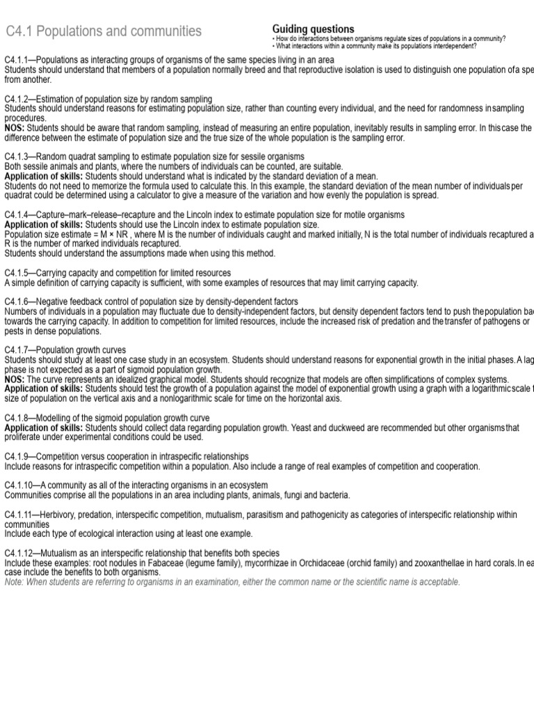 C4.1 Populations and Communities | PDF | Statistical Significance | Fungus